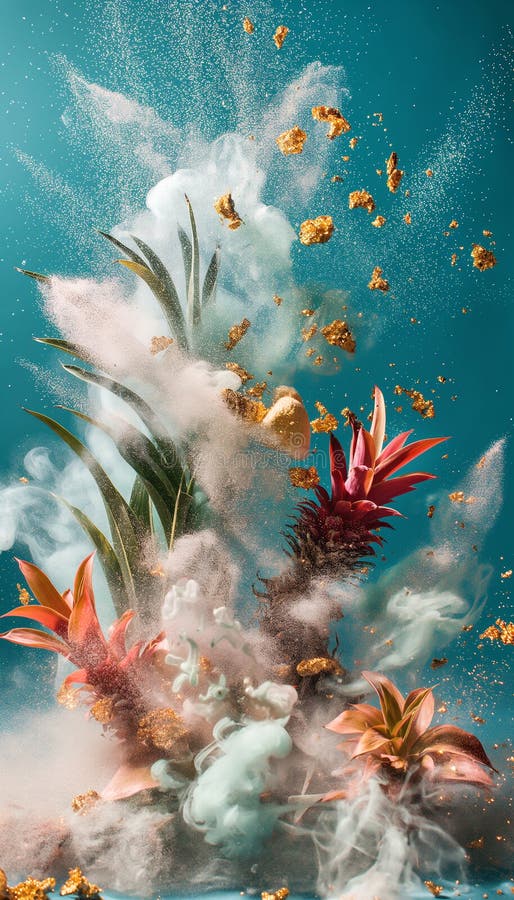 Tropical fruits explosion stock illustration. Illustration of abstract ...