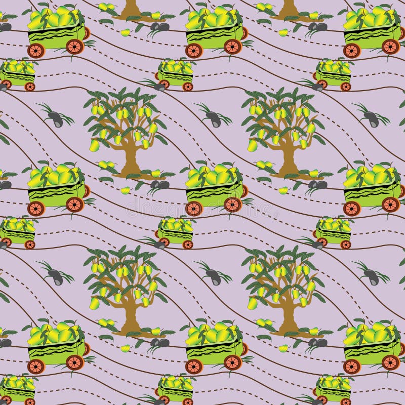 Tropical Fruits Vector Repeat Pattern Stock Vector - Illustration of ...