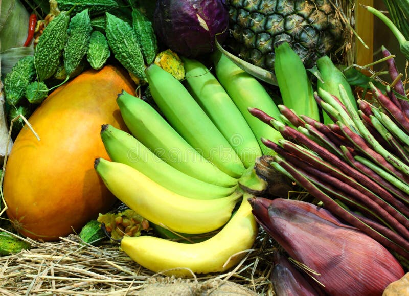Tropical Fruits and Vegetables Stock Image - Image of agriculture ...