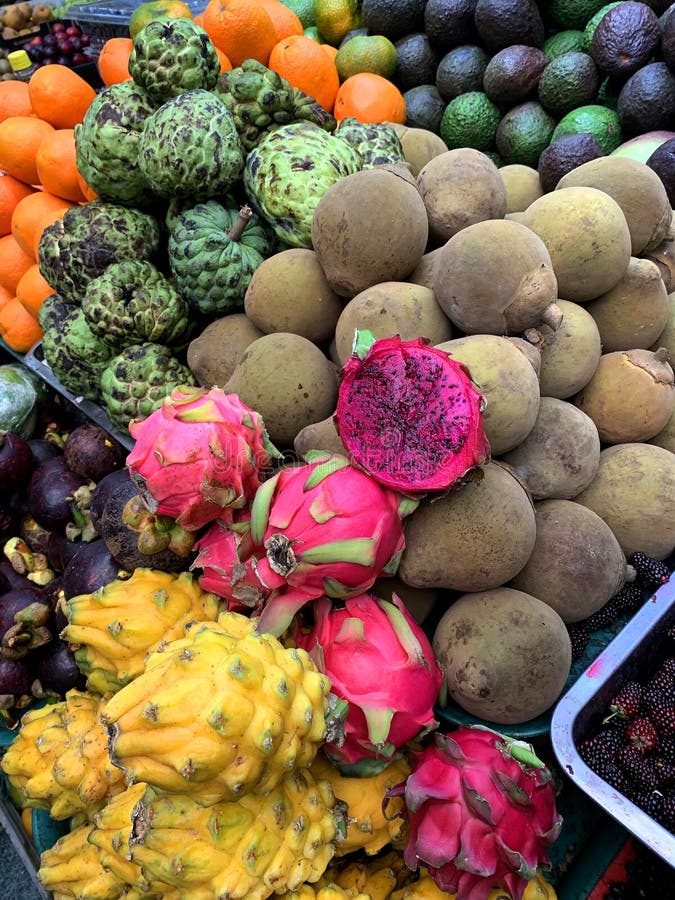 Tropical Fruits on a Series of Stamps from Samoa Editorial Stock Photo ...