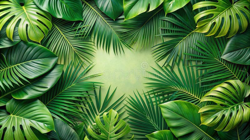 Tropical Green Leaves Create a Lush and Vibrant Background Creative AI ...