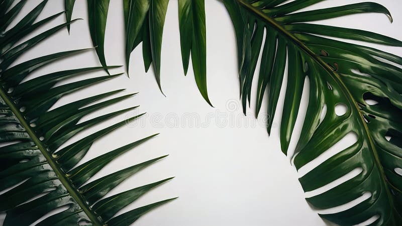 Tropical Green Palm Leaves Cut Out, Green Tropical. Generative AI Stock ...