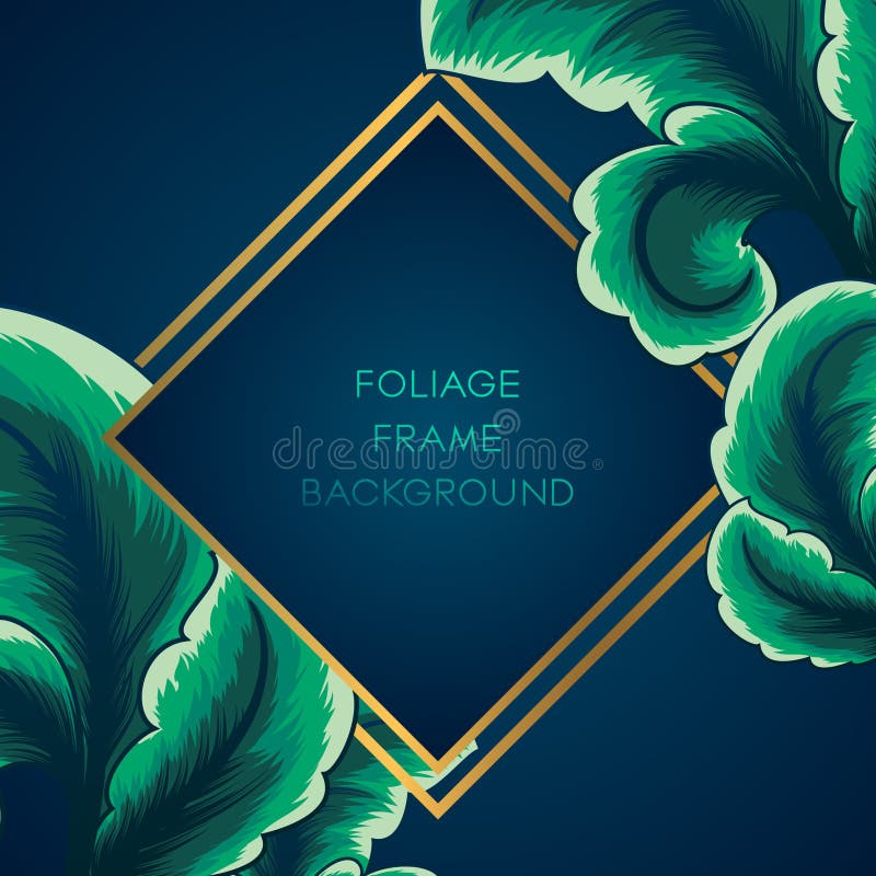 Tropical Greenery Foliage Frame Background. Frame Background with ...