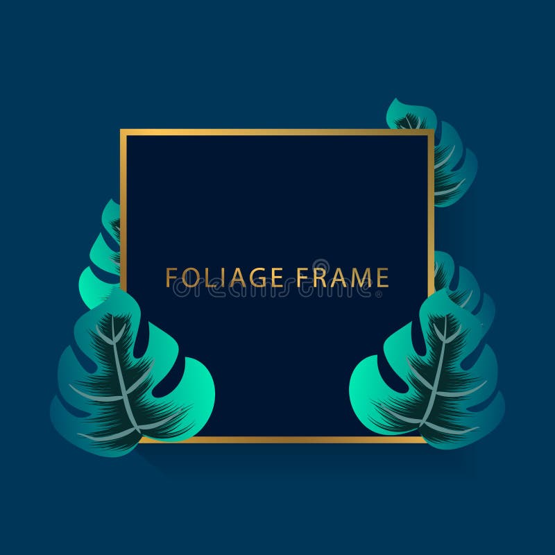 Tropical Greenery Foliage Frame Background. Frame Background with ...