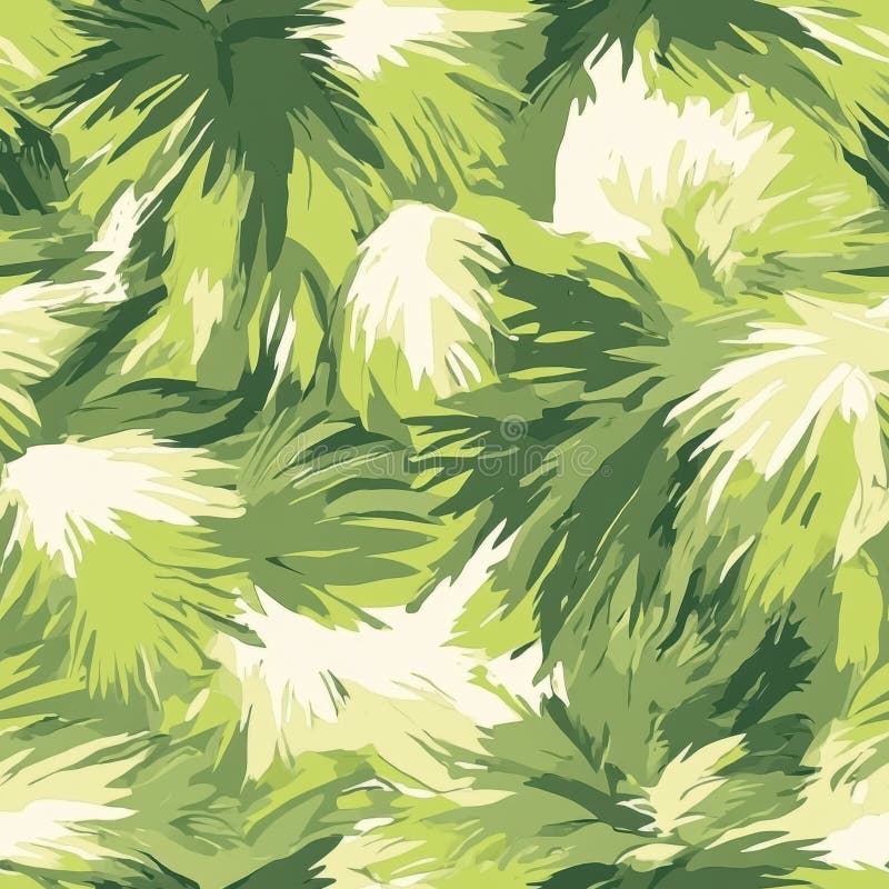 Lush Green Tropical Leaves Seamless Pattern Biophilic Design Stock ...