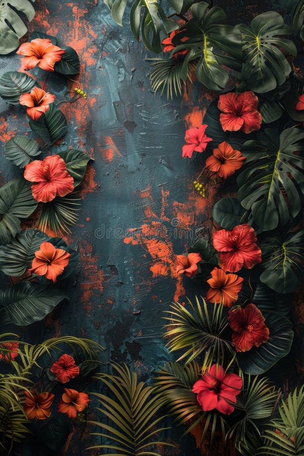Tropical Grunge Pattern, a Unique Blend of Tropical Elements and Grunge ...