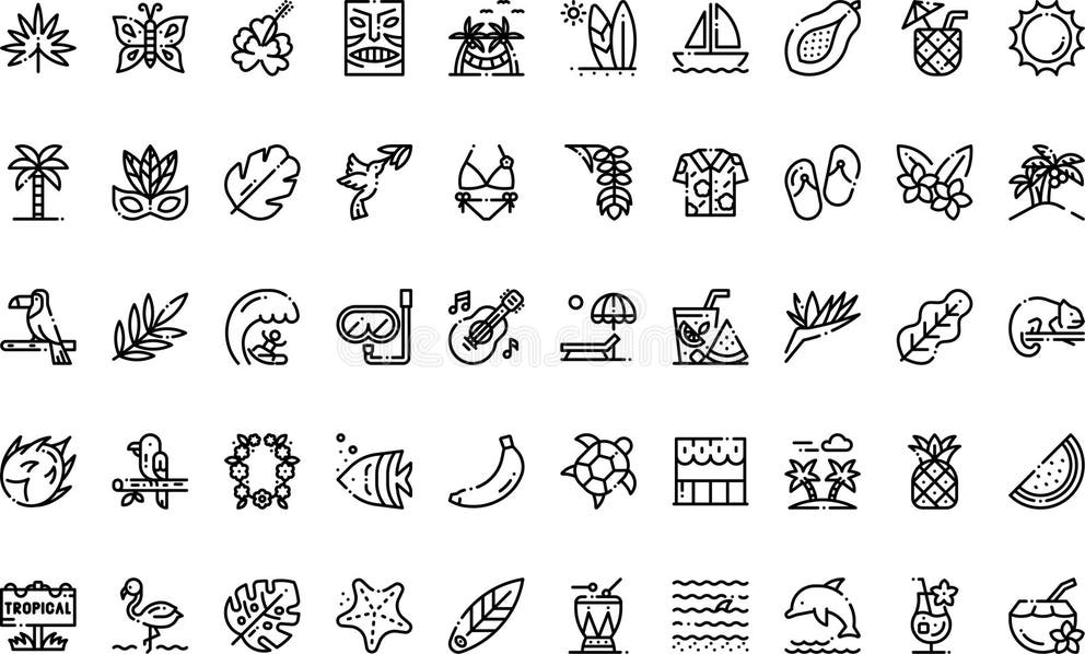 Tropical Icons High-Quality Vector Icons Collection with Editable ...