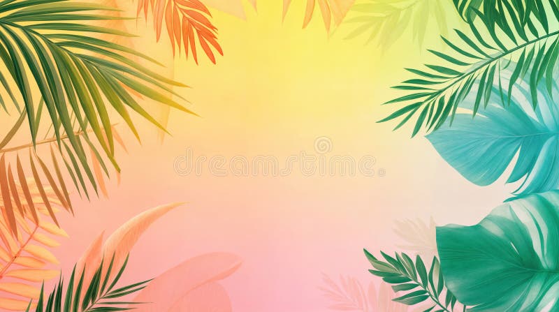 Tropical Illustration Featuring a Gradient Background Stock ...