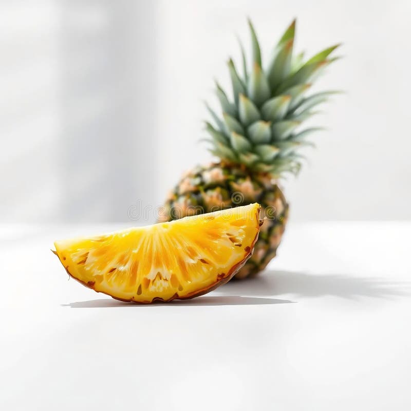 Single Yellow Pineapple Slice Stock Illustration - Illustration of yellow, nature: 372342930