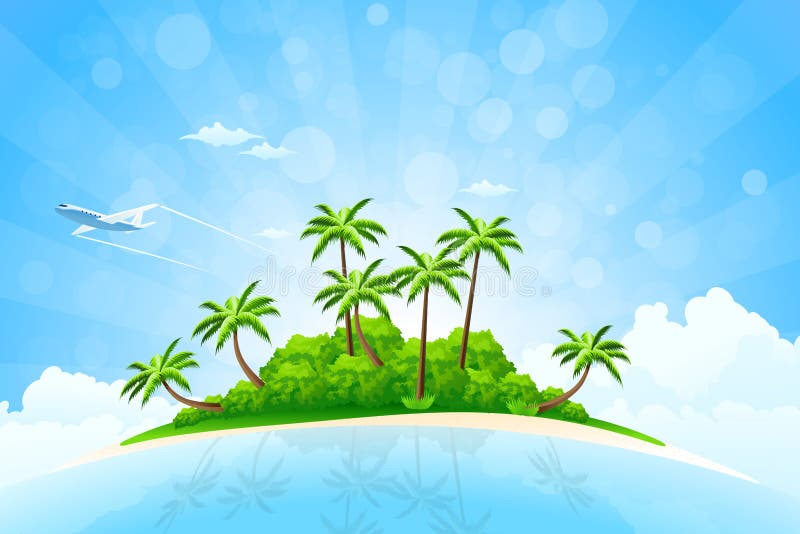 Tropical Island Background stock vector. Illustration of landscape ...