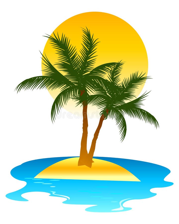 Tropical island stock vector. Illustration of palm, hawaii - 30377445