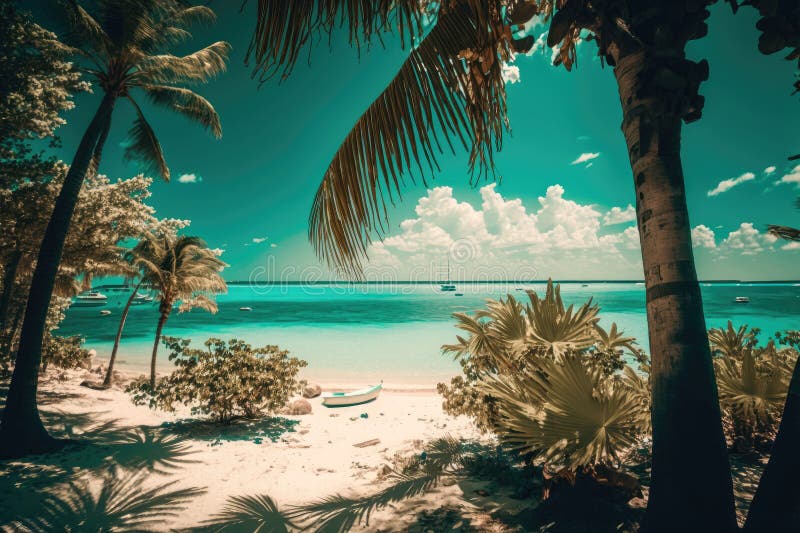 Tropical Island Background. Illustration AI Generative Stock ...