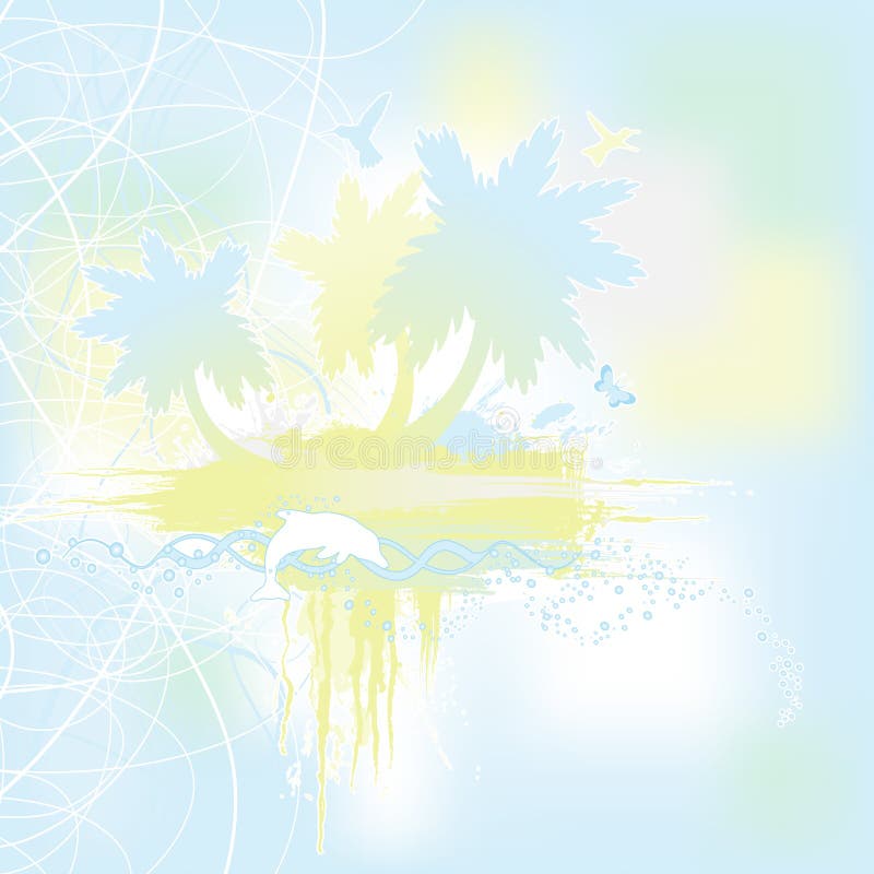 Tropical Island Banner stock vector. Illustration of frame - 14604419