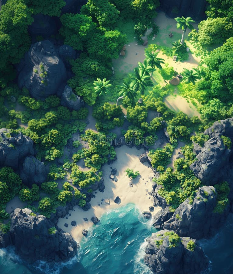 Tropical Island Beach RPG Map - Jungle Shore Battlemap for Fantasy ... Tropical Island Beach RPG Map - Jungle Shore Battlemap for Fantasy ...