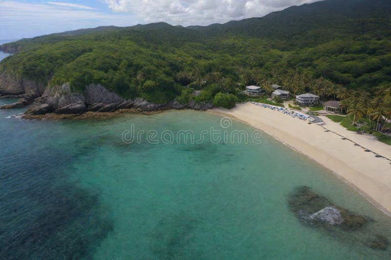 Tropical Island Coastline from a Bird S Eye View. Stock Illustration ...