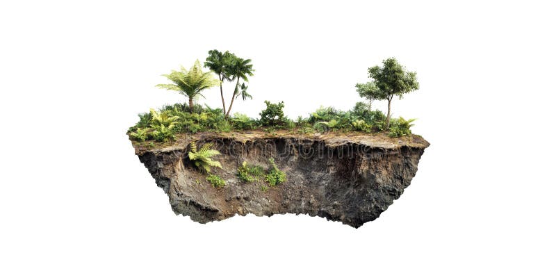 Tropical Island Greenery Trees Isolated Transparent Background Stock ...