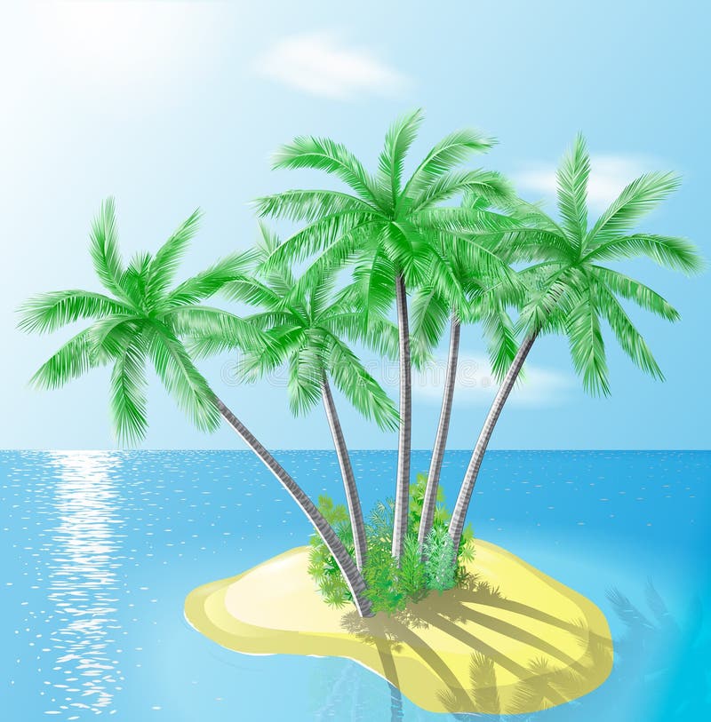Tropical island stock vector. Illustration of tropical - 70738472