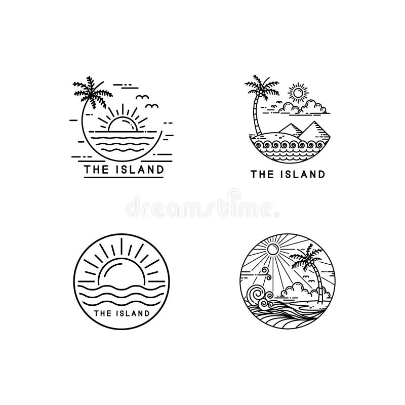 Island Logo Design, Design Beach Circle Theme Stock Vector ...