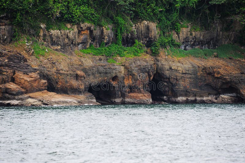 Tropical Island in the Open Sea Stock Photo - Image of blue, mountain ...