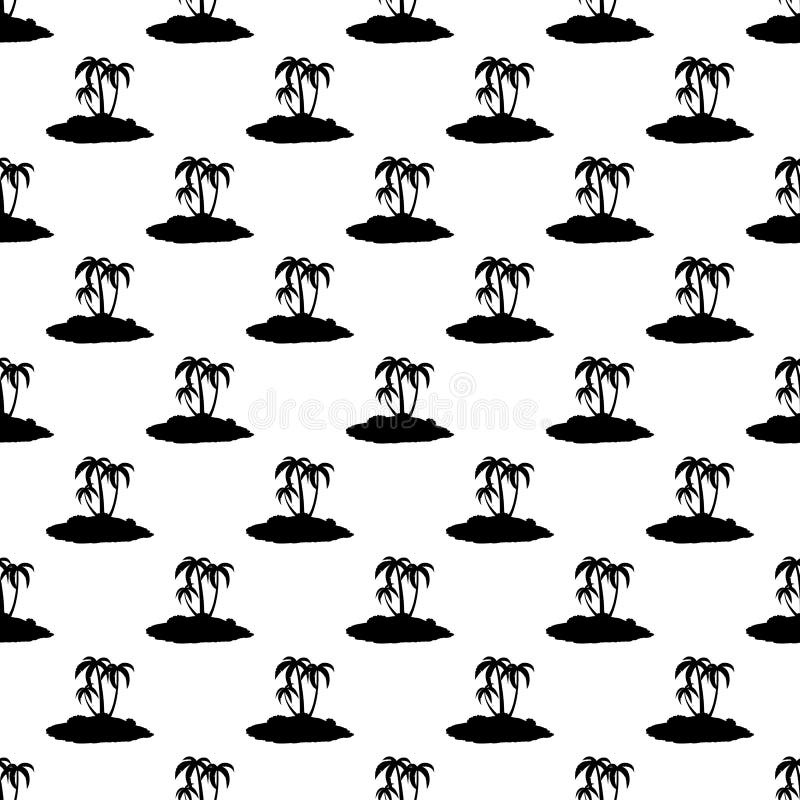 Tropical Island Pattern Seamless Stock Vector - Illustration of palm ...