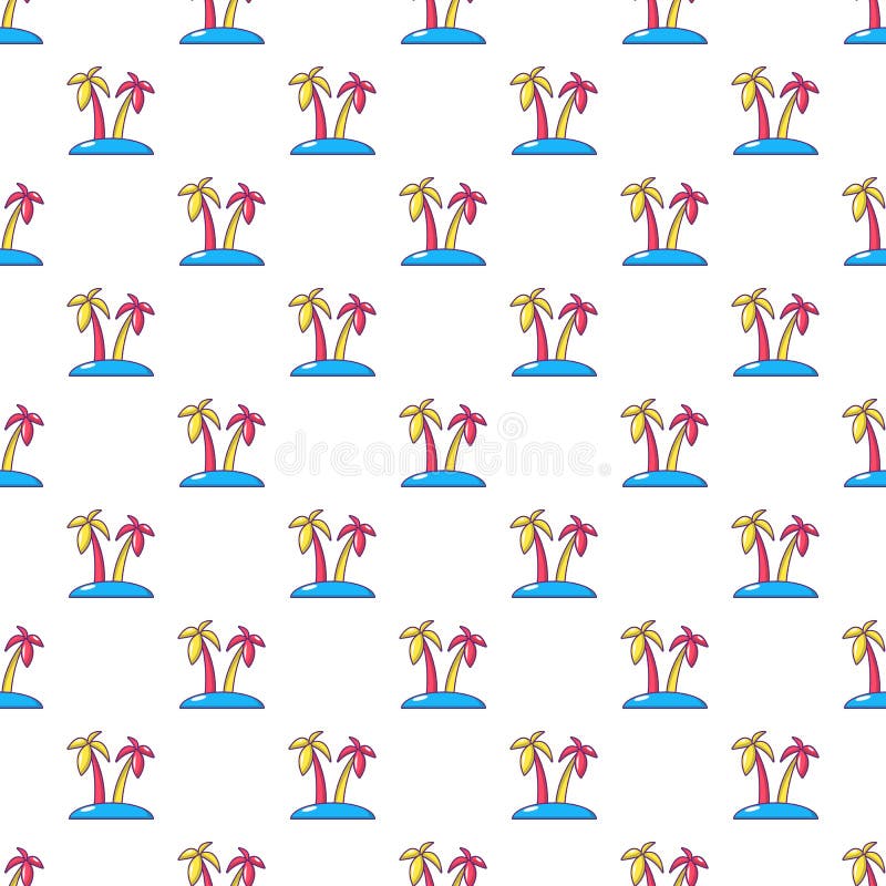 Tropical Island Pattern Seamless Stock Vector - Illustration of beach ...