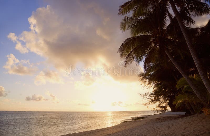 Tropical Island at Sunset stock photo. Image of islands - 9696552