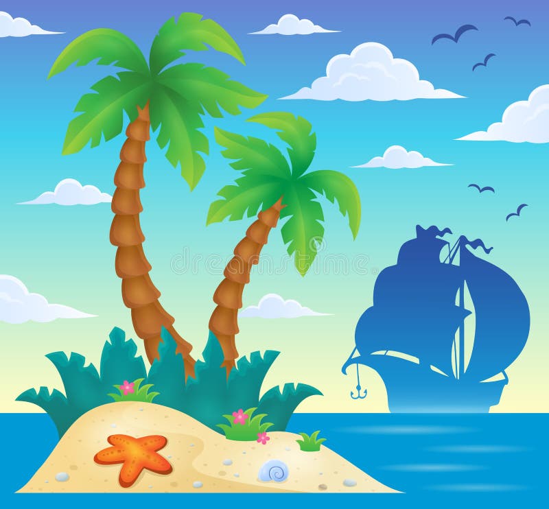 Tropical Island Theme Image 8 Stock Vector - Illustration of aqua ...