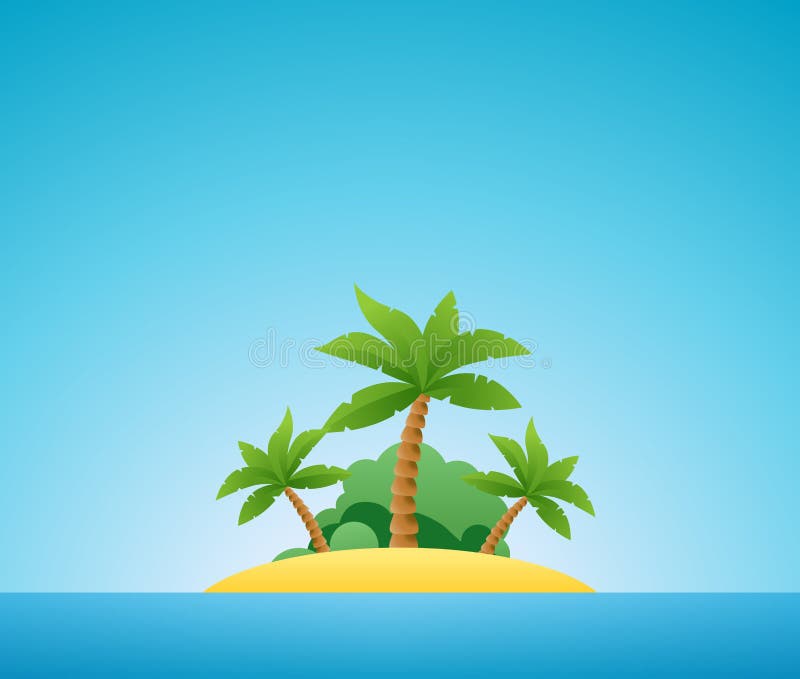 Tropical Island, Vector Nature Landscape Illustration Stock Vector ...