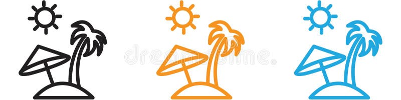 Tropical Isle Resort Vector Logo Set Collection for Web App Ui Stock ...