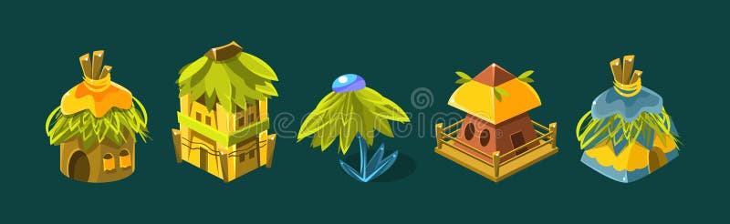 Tropical Jungle Design Element and Object Vector Set Stock Vector ...