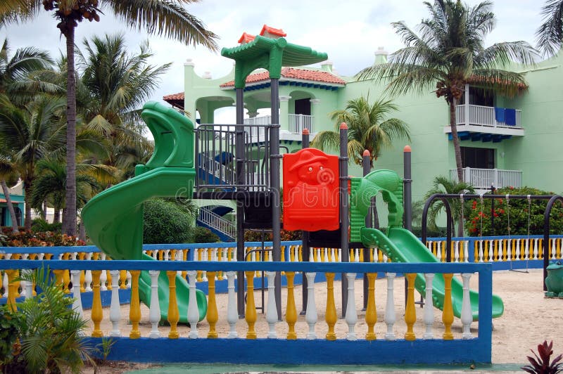 Tropical Kids Playgound stock photo. Image of tree, kids - 66085996