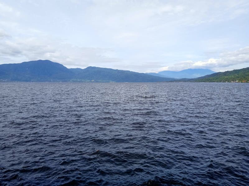 Tropical Lake View with Mountain and Sky at Village Stock Image - Image ...