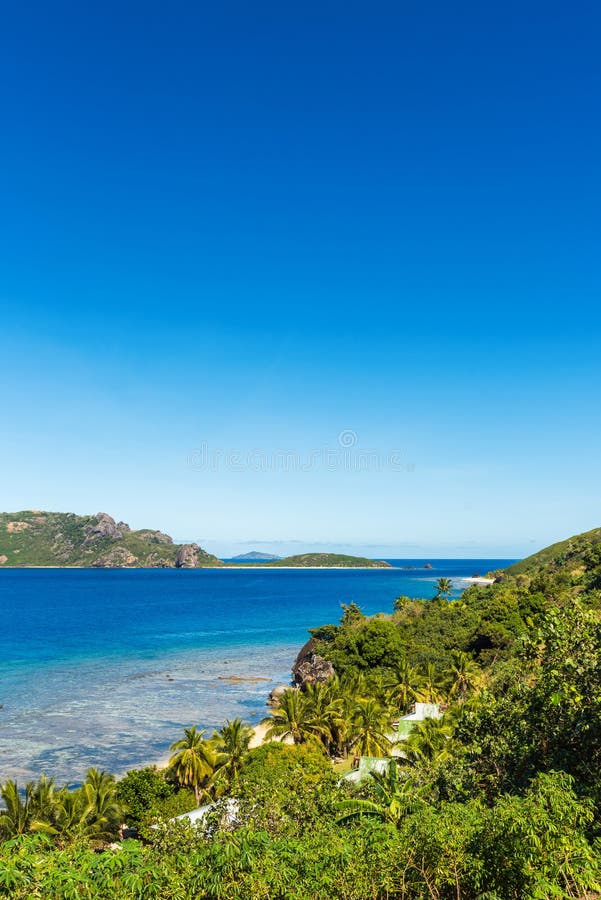 Tropical Landscape of the Island, Fiji. Copy Space for Text Stock Photo ...