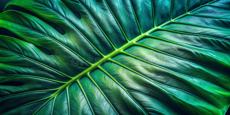 Tropical Leaf Closeup Showcasing Dark Green Natural Patterns AI ...