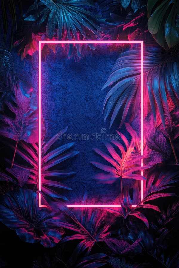 Tropical Leaf Frame stock image. Image of neon, ecofriendly - 377986373