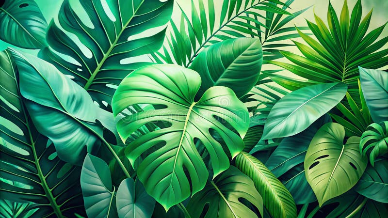 Tropical Leaf Patterns, Lush Greenery, Vibrant Colors, and Exotic ...