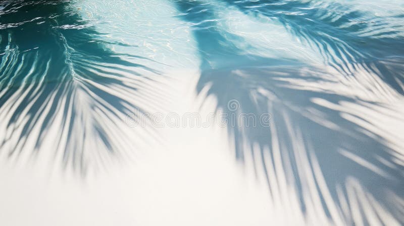 Tropical Leaf Shadows on White Beach Sand Create Intricate Patterns ...