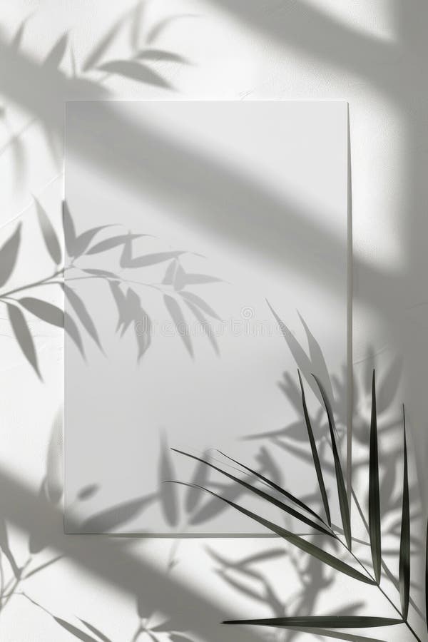 Tropical Leaf Shadows on White Canvas Background Stock Photo - Image of light, trendy: 323996650