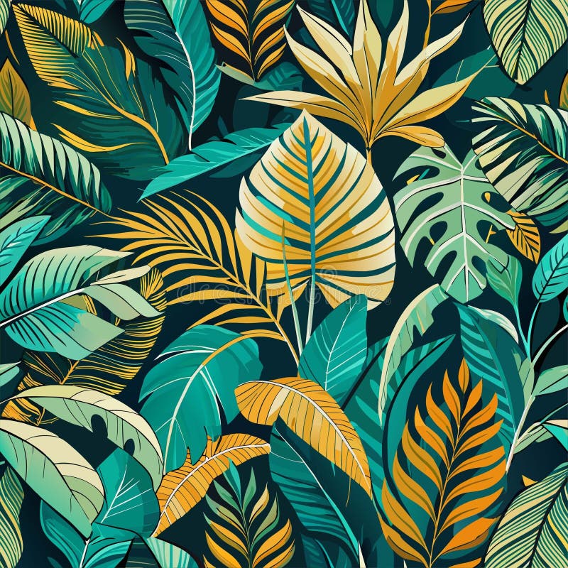 Tropical Leaf Wallpaper. stock vector. Illustration of symmetry - 316716441