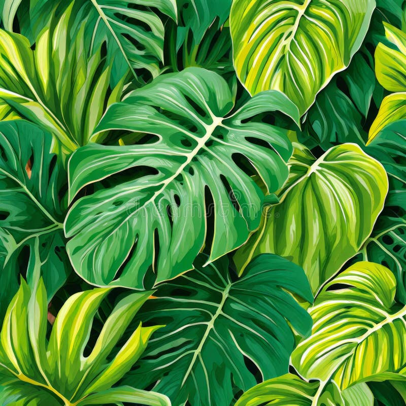 Tropical Leaf Wallpaper a Trendy Wallpaper Design with Large Tr Stock ...