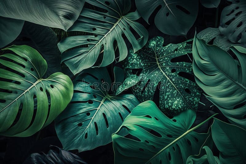 Tropical Leaves , Abstract Green Leaves Texture , Nature Background ...