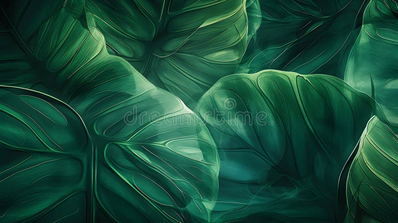 Tropical Leaves Banner, Macro Nature, Background Texture Pattern ...