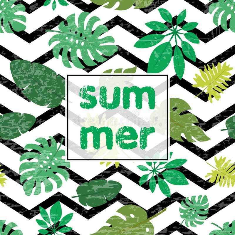 Tropical Leaves Card 2 stock vector. Illustration of floral - 72045900