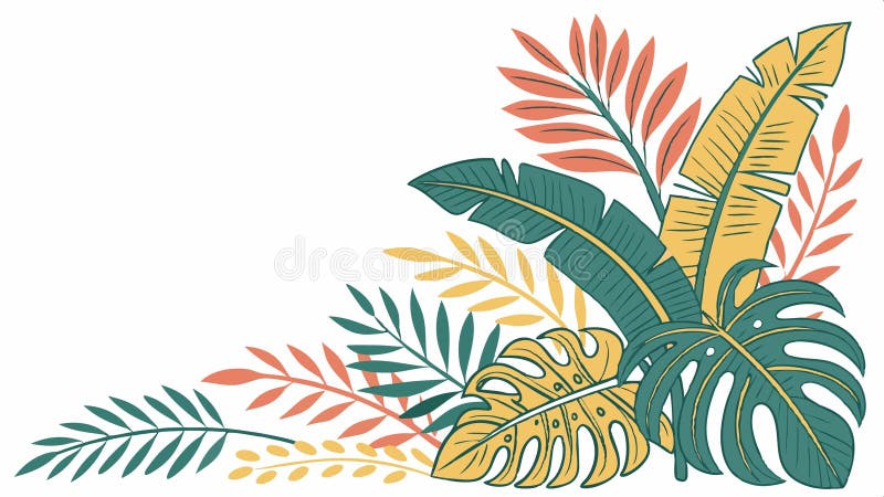 Tropical Leaves Corner, Jungle Foliage, Nature and Greenery Design ...