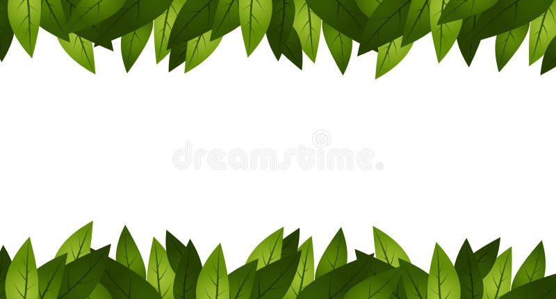 Tropical Leaves Frame. Corners with Green Leaves. Frame with Green ...