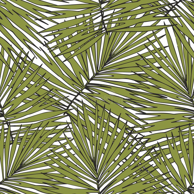 Tropical Leaves. Hand Drawing Stock Vector - Illustration of colorful ...