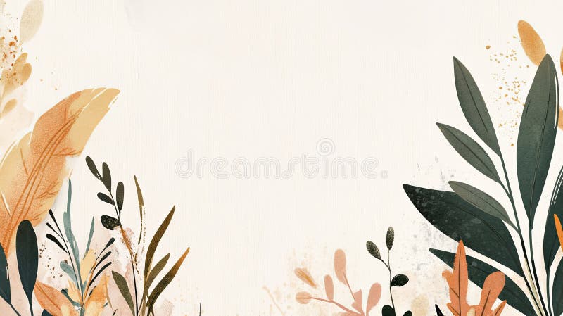 Tropical Leaves on a Neutral Wall Backdrop. Stock Image - Image of soft ...