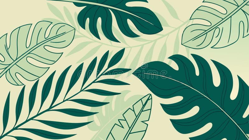 Tropical Leaves Pattern in Lush Green Tones Vector, Vector Design Generative AI Stock Vector ...