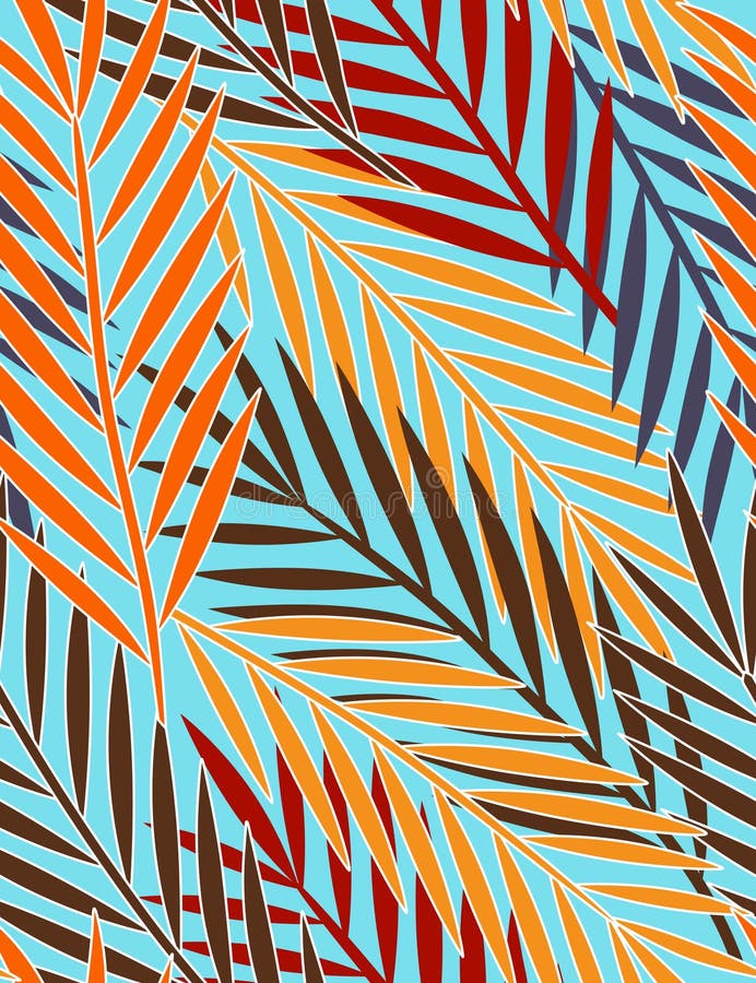 Tropical Leaves - Seamless Pattern Stock Vector - Illustration of ...