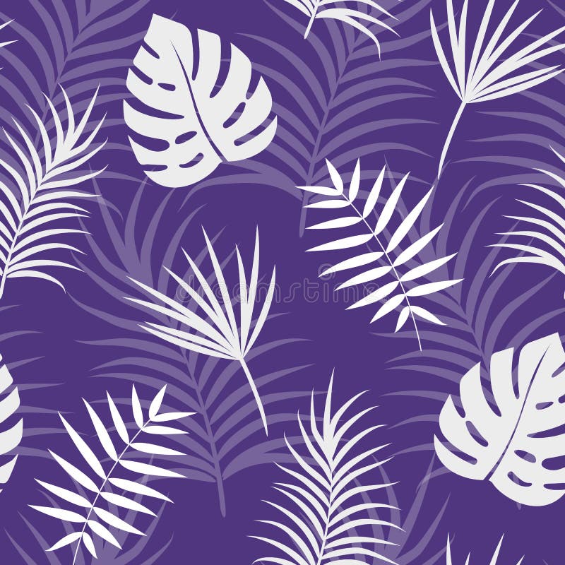 Tropical Leaves Seamless Pattern. Stock Vector - Illustration of leaves ...